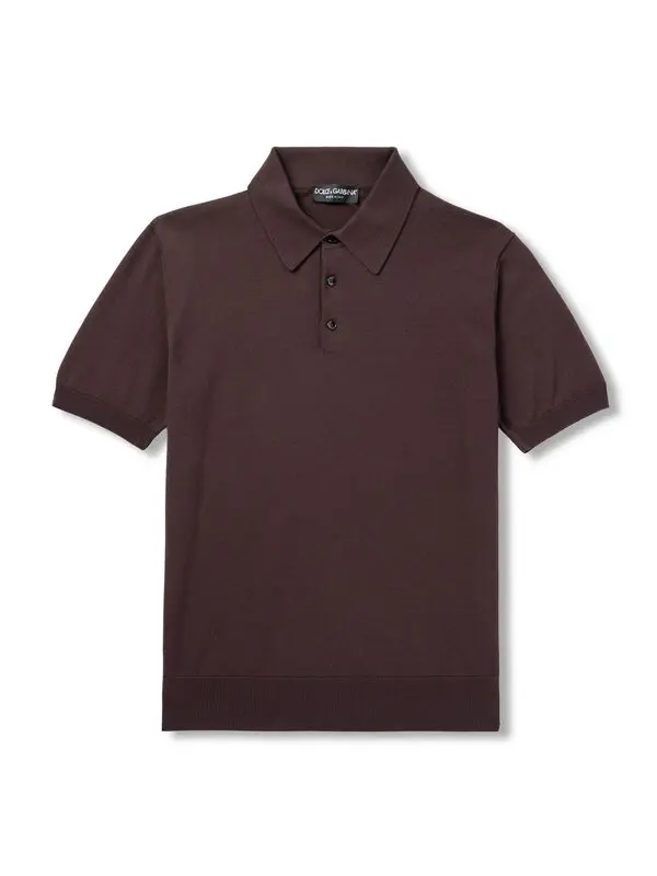 Dolce & Gabbana Cotton Polo Shirt - Brown