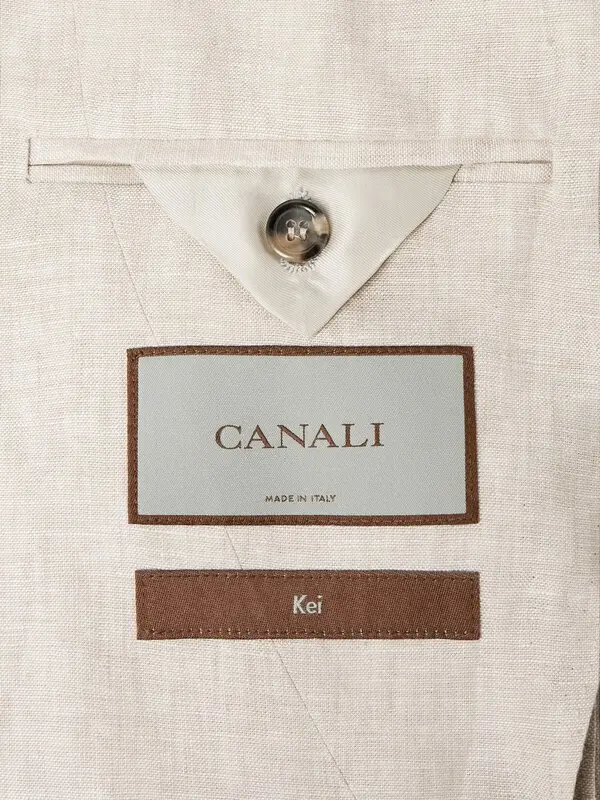 Canali Kei Linen Suit Jacket - Neutrals
