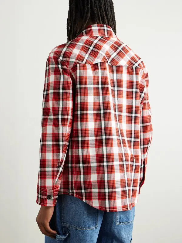 Bottega Veneta Checked Woven Overshirt - Red