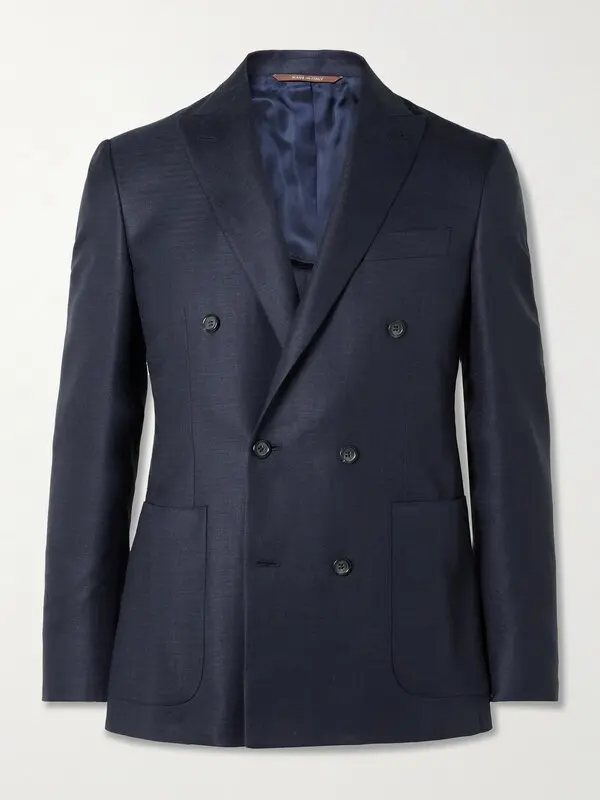 Canali Unstructured Wool, Silk And Linen-blend Blazer