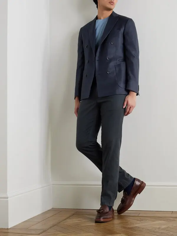 Canali Unstructured Wool, Silk And Linen-blend Blazer