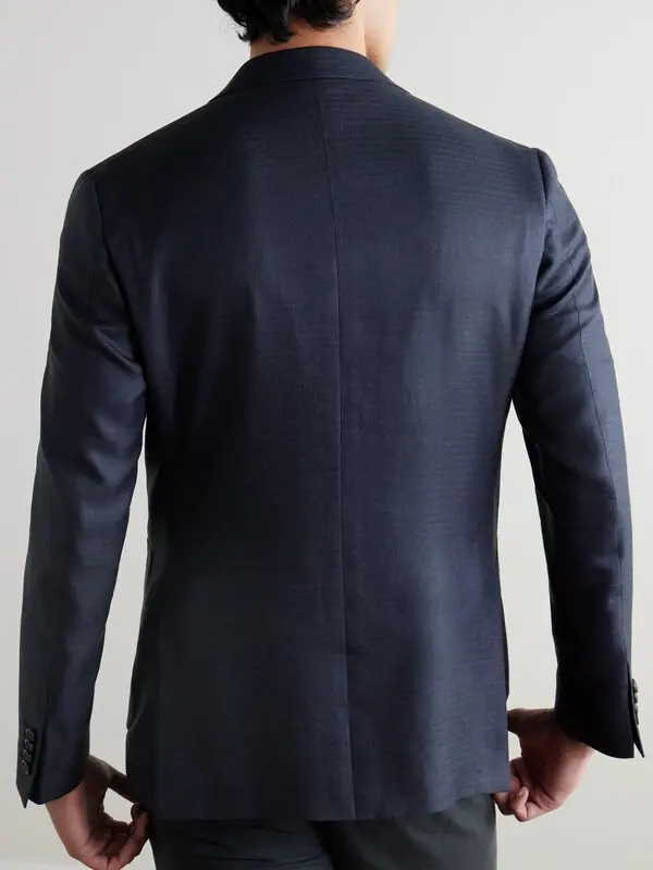 Canali Unstructured Wool, Silk And Linen-blend Blazer