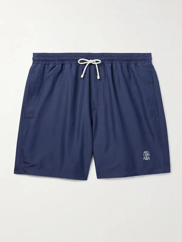Brunello Cucinelli Straight-leg Mid-length Swim Shorts - Blue