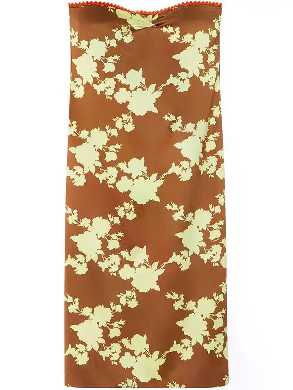 Versace Wild Roses Midi Dress - Brown