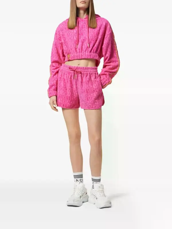 Versace Cropped Hoodie - Pink