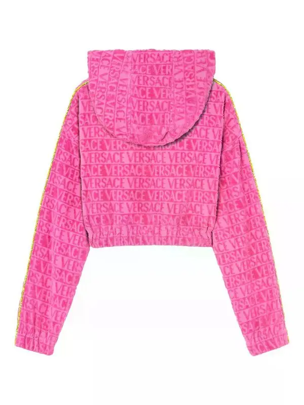 Versace Cropped Hoodie - Pink