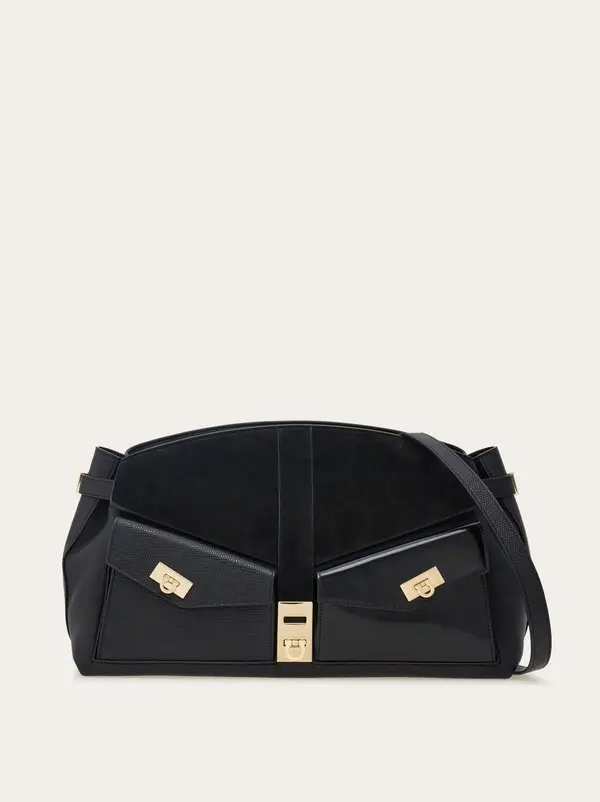 FERRAGAMO Multipocket Hug Crossbody Bag - Black