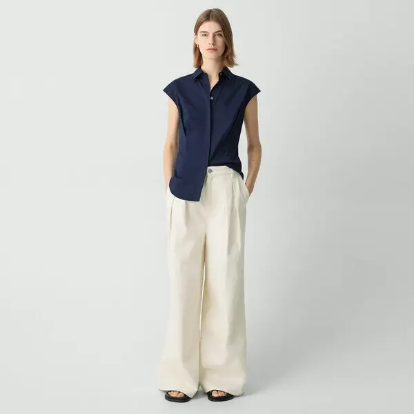 Theory Double Pleat Denim Pant