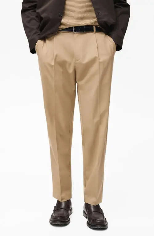 Mango Slim Fit Trousers - Medium Brown