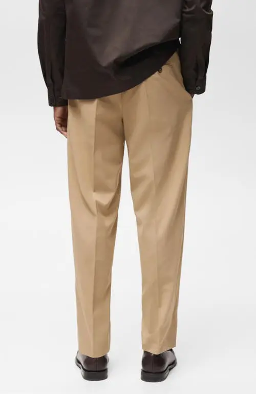 Mango Slim Fit Trousers - Medium Brown