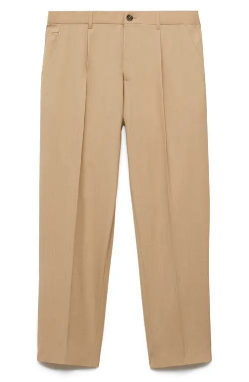 Mango Slim Fit Trousers - Medium Brown
