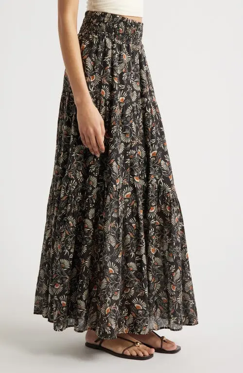 Rails Peony Floral Tiered Cotton Maxi Skirt