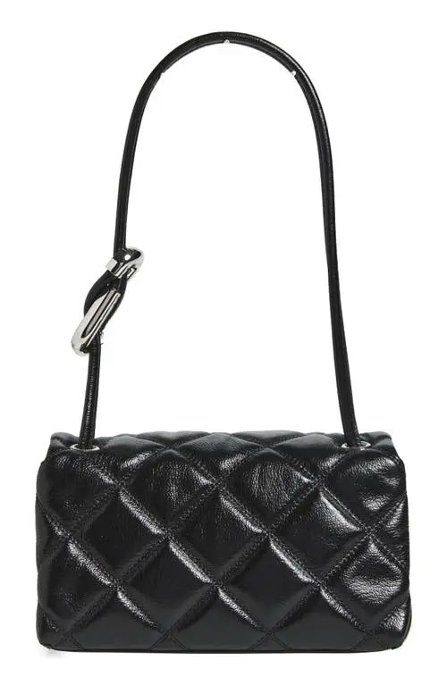 Marc Jacobs Dual Chain Diamond Quilted Convertible Leather Shoulder Bag - Black