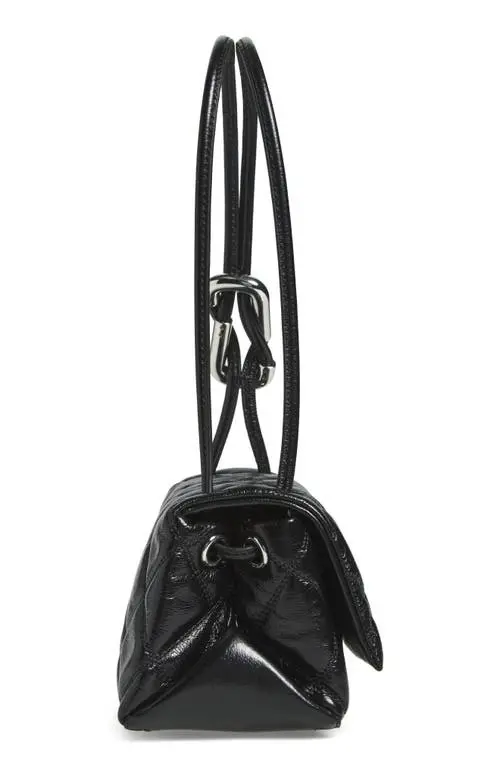 Marc Jacobs Dual Chain Diamond Quilted Convertible Leather Shoulder Bag - Black