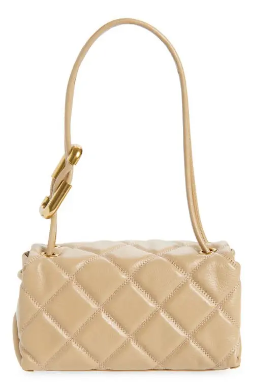 Marc Jacobs Dual Chain Diamond Quilted Convertible Leather Shoulder Bag - Camel