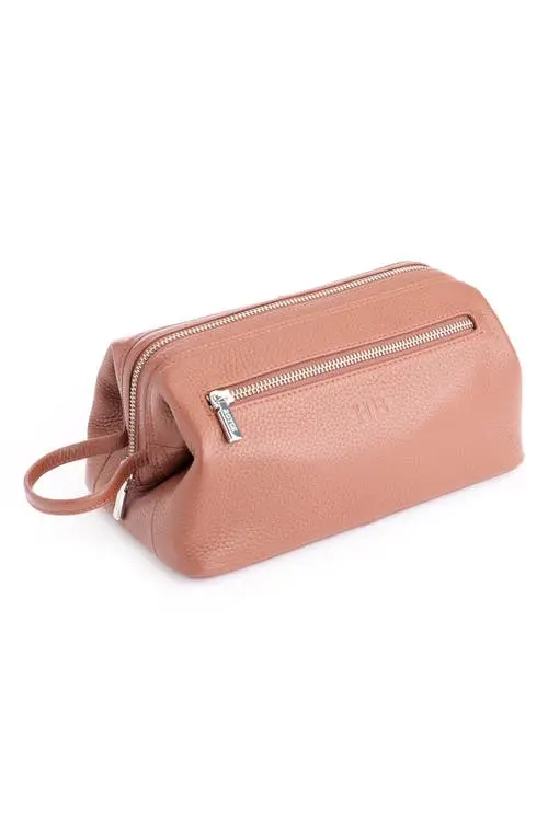 ROYCE NEW YORK Nappa Leather Toiletry Bag - Tan