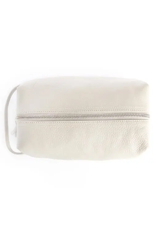ROYCE NEW YORK Compact Leather Toiletry Bag - Taupe