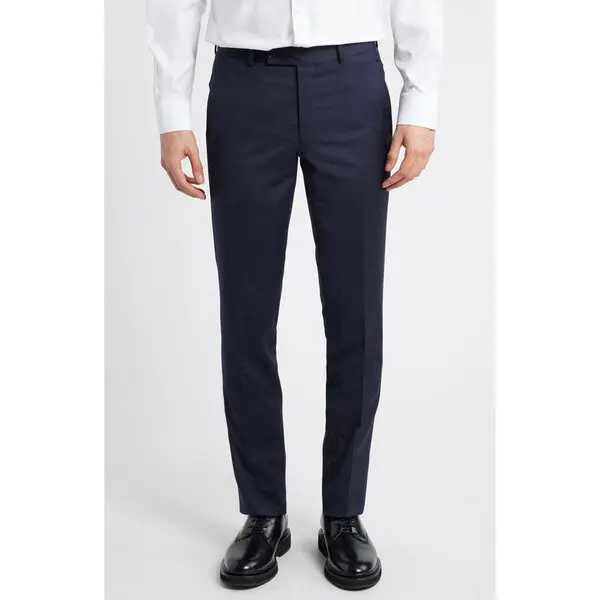 ALLSAINTS Ross Slim Fit Tapered Stretch Wool Pants - Navy