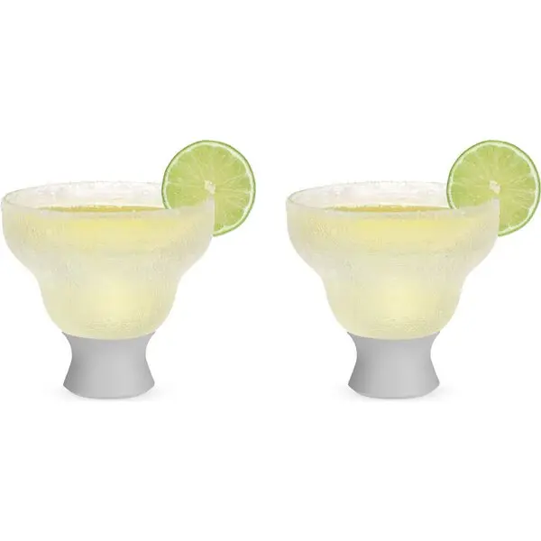 HOST Glass Freeze Margarita Cooling Cup Set Of 2 - Gray