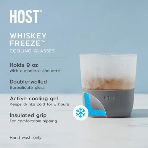 HOST Glass Freeze Whiskey Cooling Cup Set Of 2