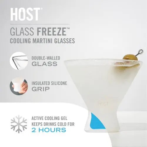 HOST Glass Freeze Martini Cooling Cup Set Of 2