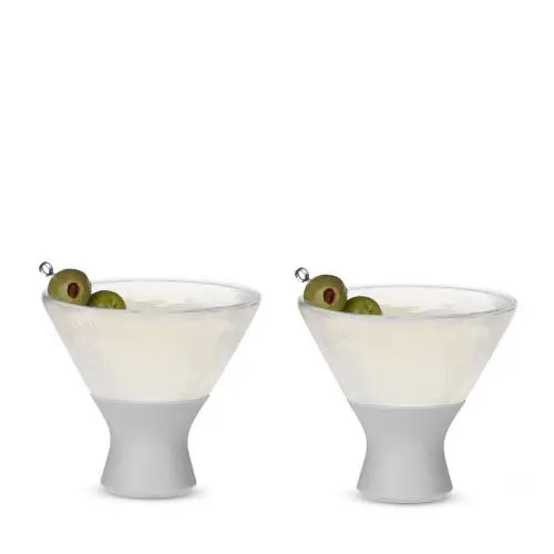 HOST Glass Freeze Martini Cooling Cup Set Of 2 - Gray