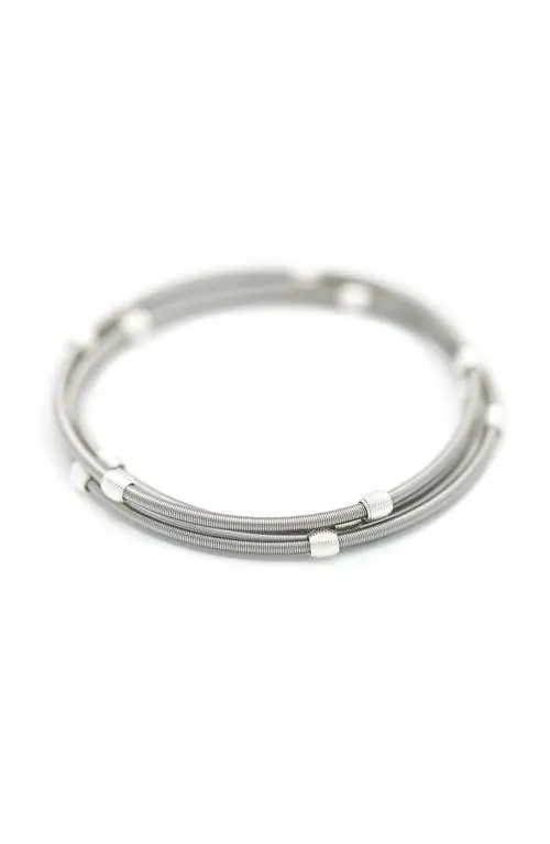 EMERSON & OLIVER Stainless Steel Beaded Bracelets Set - Stainless Steel/silver