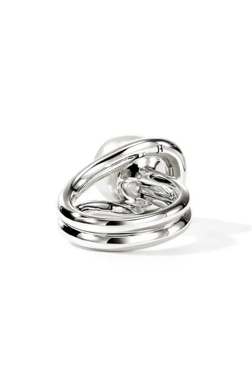 John Hardy Surf Ring With Freshwater Pearl - Silver