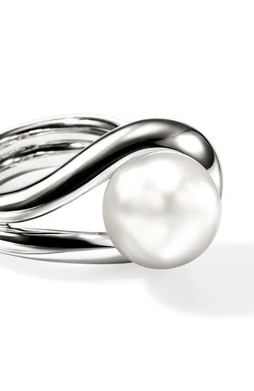 John Hardy Surf Ring With Freshwater Pearl - Silver