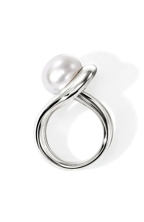 John Hardy Surf Ring With Freshwater Pearl - Silver