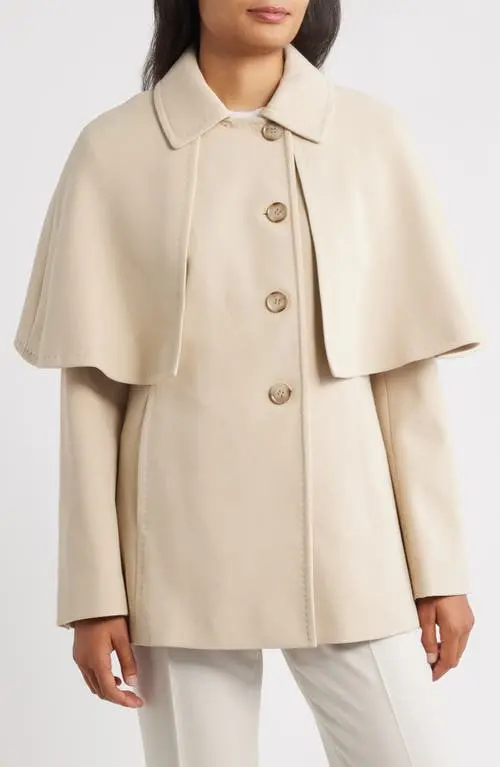 Donna Karan New York Water Repellent Crepe Raincoat With Cape