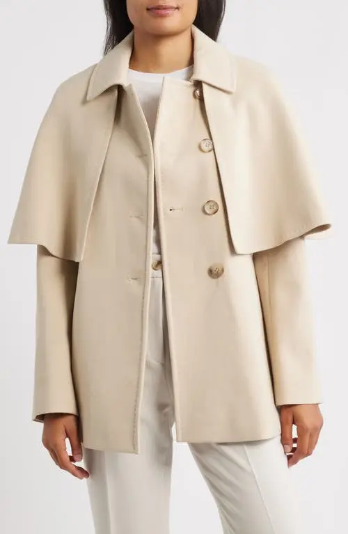 Donna Karan New York Water Repellent Crepe Raincoat With Cape