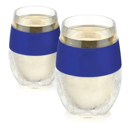 HOST Wine Freeze Cooling Cup Set Of 2 - Blue