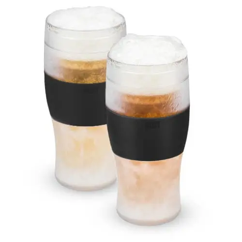HOST Beer Freeze Cooling Cup Set Of 2 - Black