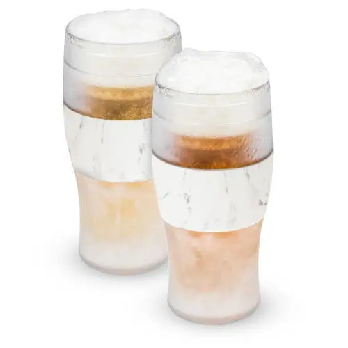 HOST Beer Freeze Cooling Cup Set Of 2 - Marble