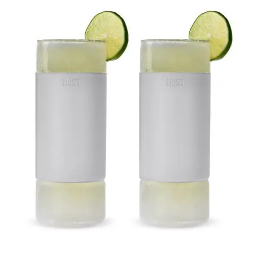 HOST Glass Freeze Highball Cooling Cups Set Of 2 - Gray