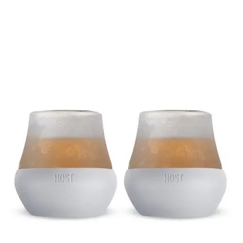 HOST Glass Freeze Tasting Cooling Cup Set Of 2 - Gray