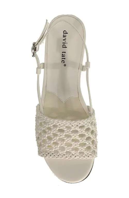 DAVID TATE Danza Slingback Wedge Sandal - White