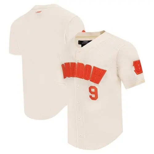 PRO STANDARD Joe Burrow Cincinnati Bengals Name & Number Triple Tonal Button-up Baseball Jersey - Cream
