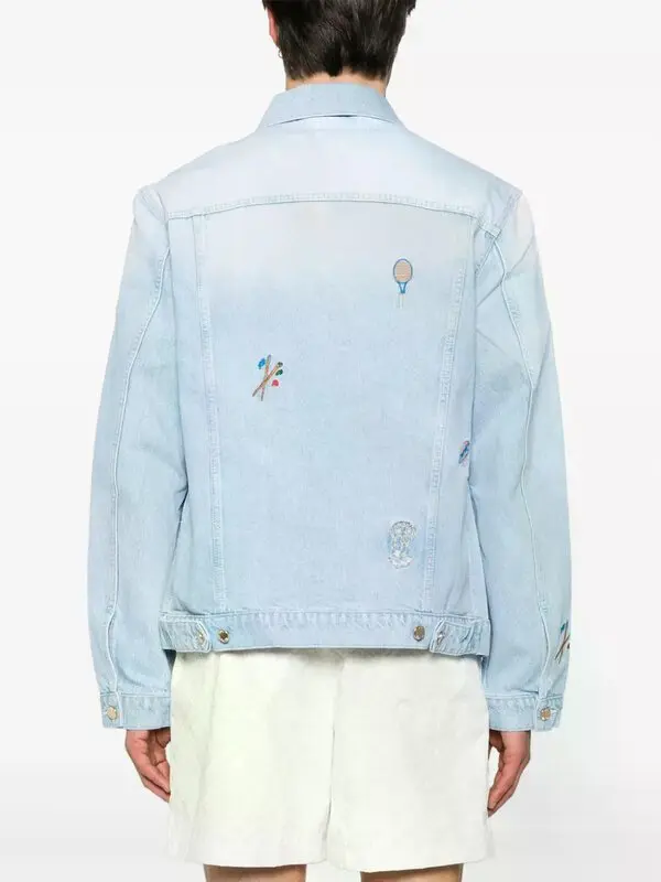 Casablanca Embroidered Denim Trucker Jacket