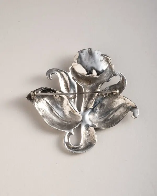 Alexis Bittar Vintage 1940s Sterling Flower Pin