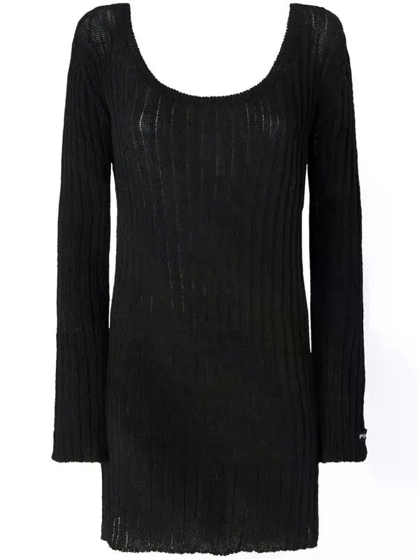 Pinko Rib-knit Mini Dress - Black