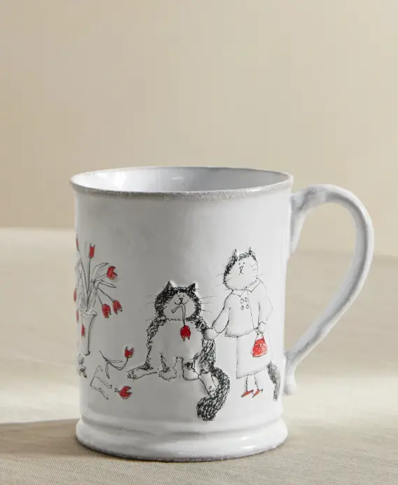 ASTIER DE VILLATTE Grace Coddington Naughty Jimi Printed Ceramic Mug - White