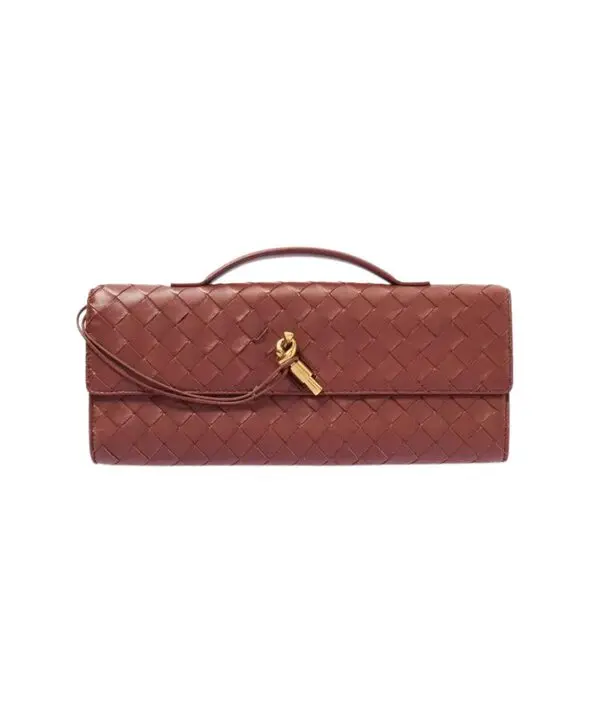 Bottega Veneta Long Andiamo Intrecciato Clutch - Red