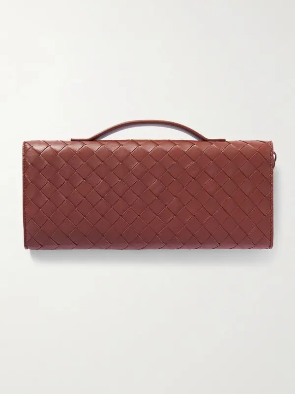 Bottega Veneta Long Andiamo Intrecciato Clutch - Red