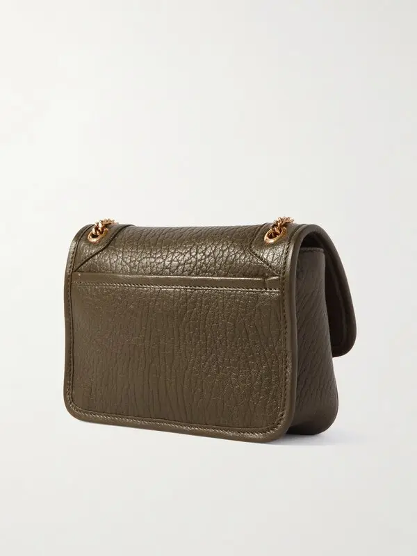 Saint Laurent Niki Crinkled-leather Shoulder Bag - Green