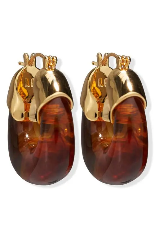 LIZZIE FORTUNATO Mini Organic Hoop Earrings - Brown