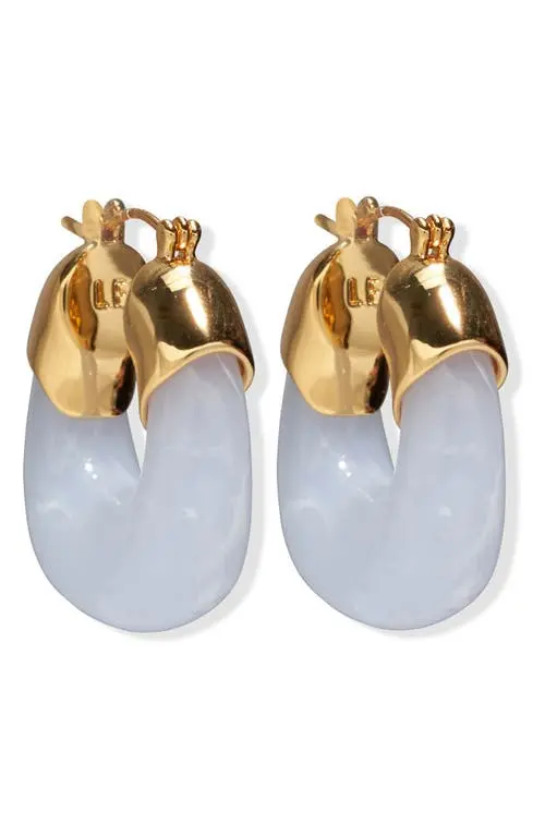 LIZZIE FORTUNATO Mini Organic Hoop Earrings - Light Blue