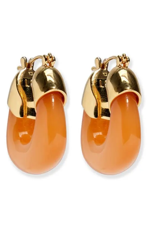 LIZZIE FORTUNATO Mini Organic Hoop Earrings - Orange