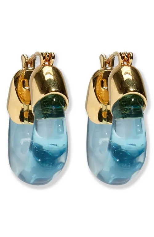 LIZZIE FORTUNATO Mini Organic Hoop Earrings - Water Blue
